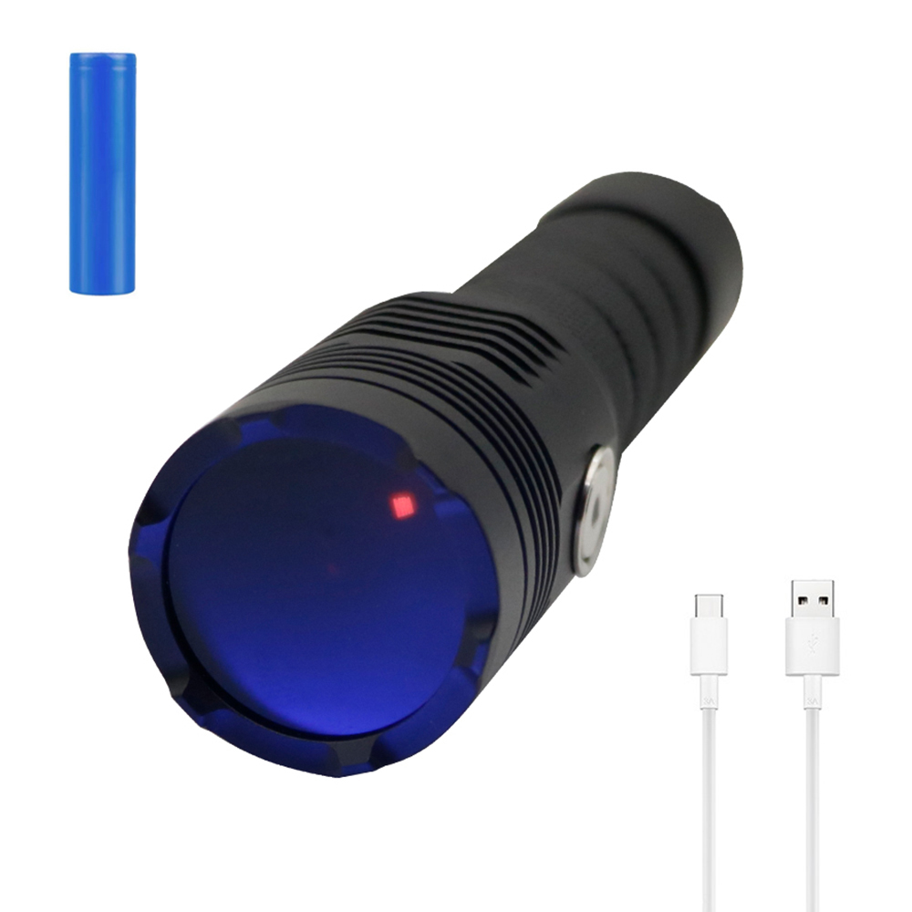 Professional 365nm UV LED Flashlight Detect Mineral Rock Black Light ...